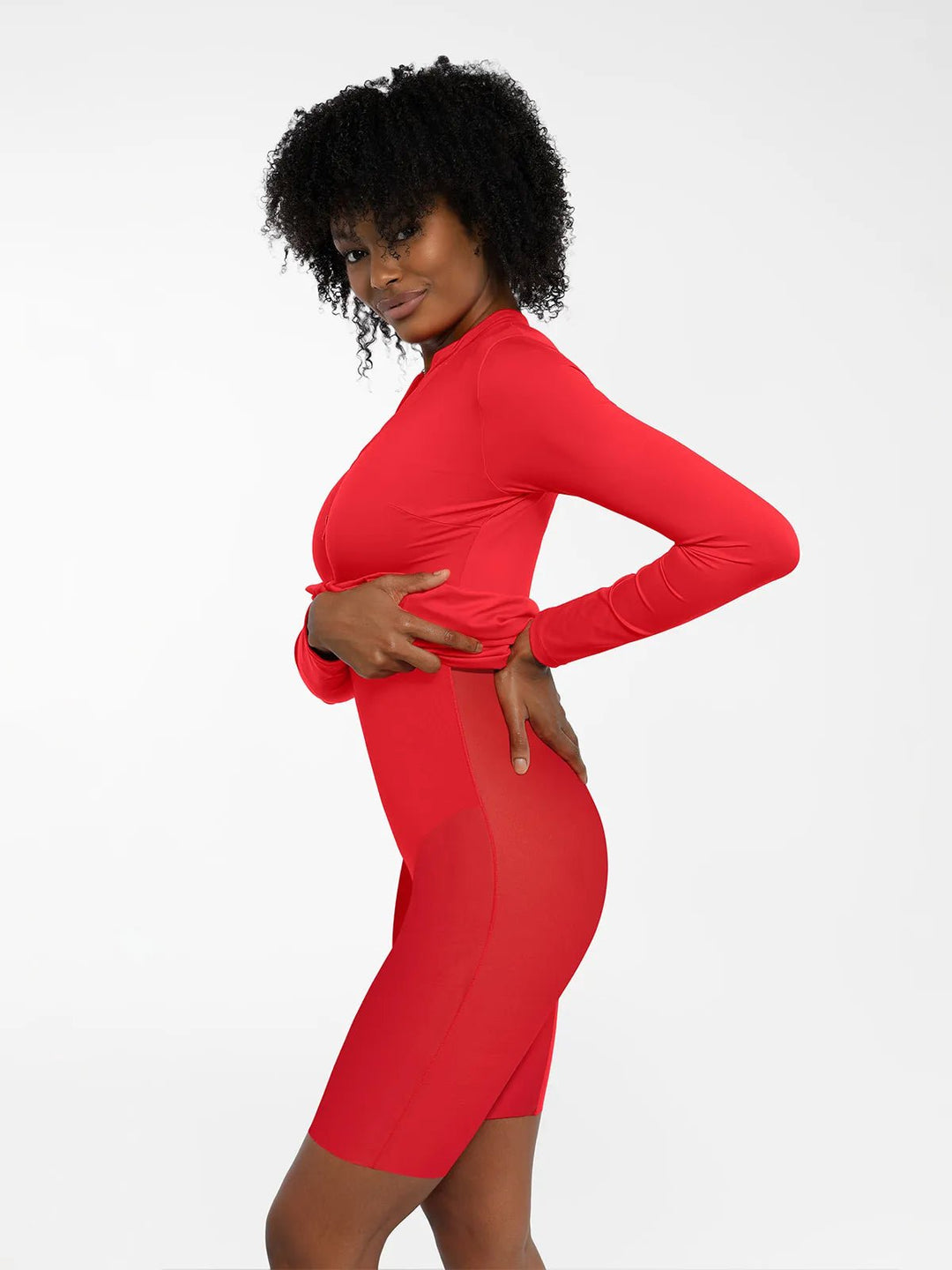 Redtag Thermal Shapewear Long Sleeve Mock Neck Midi Dress – Popilush®