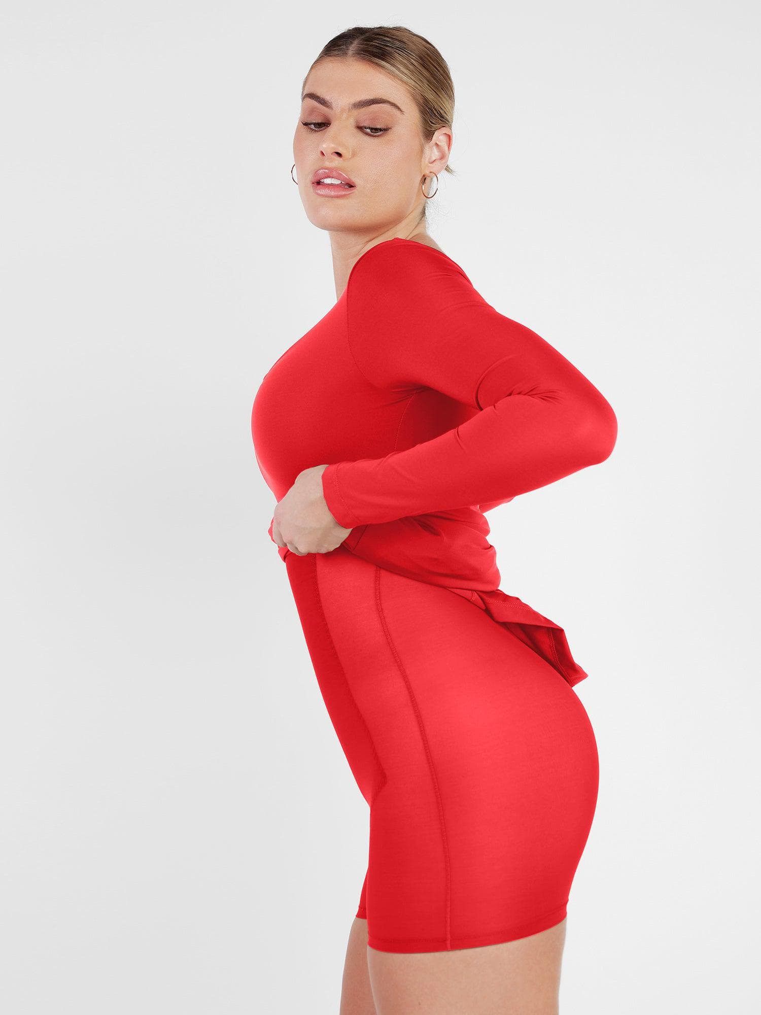 The Shapewear Dresses Long Sleeve Split – Popilush®