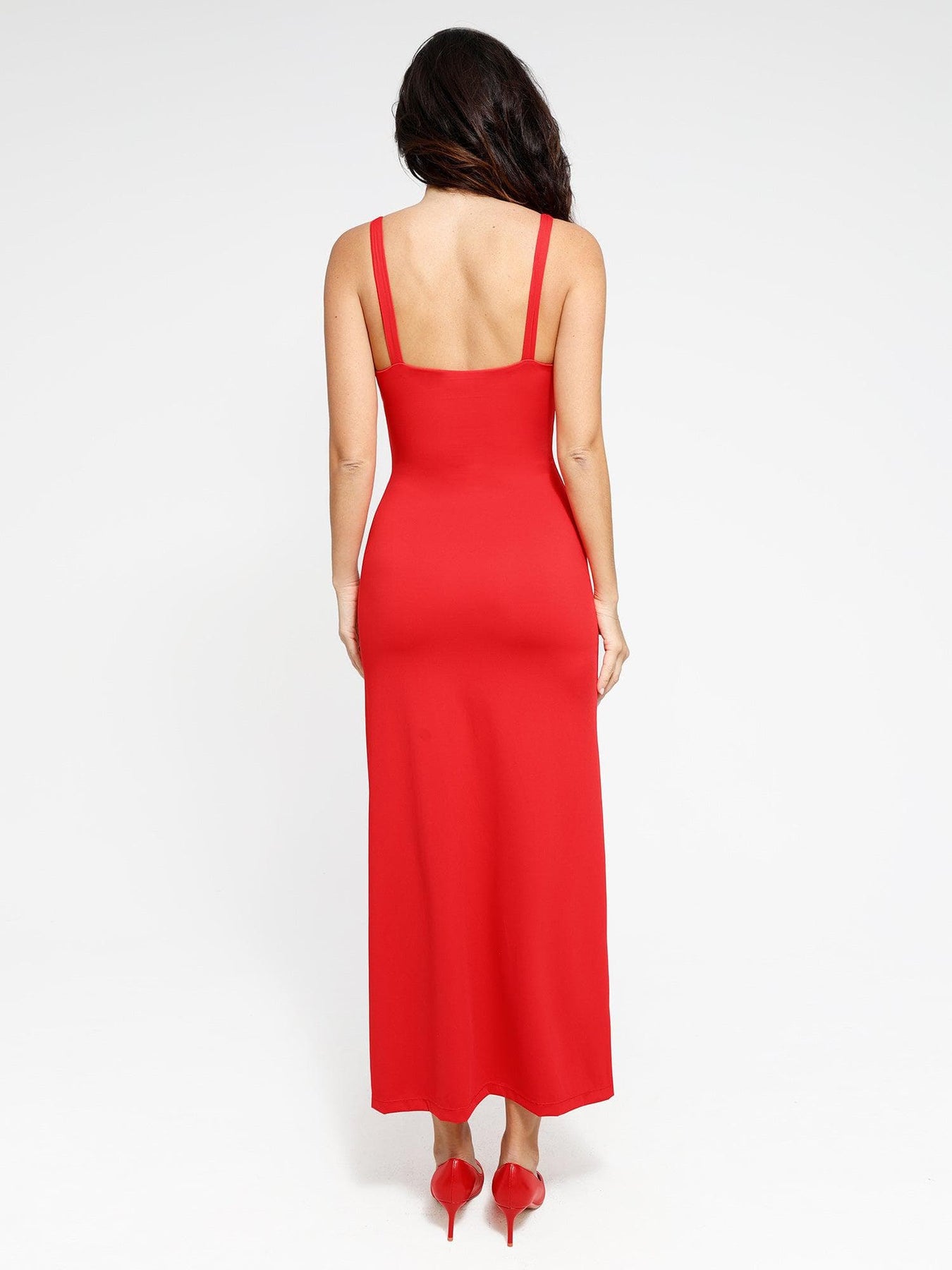 Shapewear Ruched Side Slit Slimming Maxi Slip Dress – Popilush®