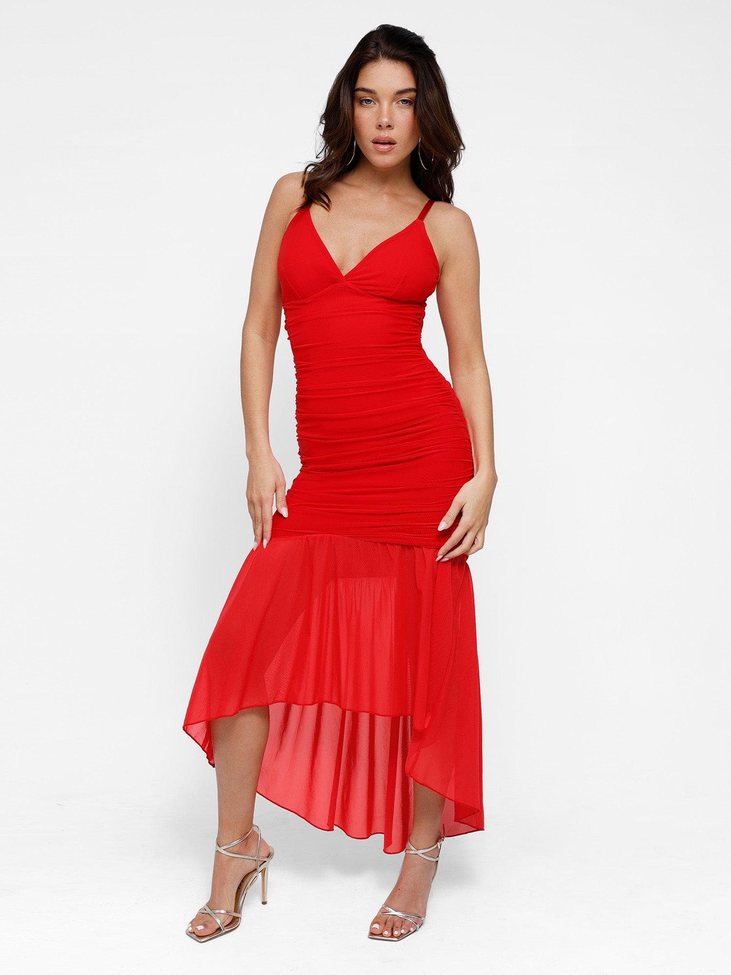 Shapewear Bluetag Cooling Ruched Mesh Bodycon Maxi Dress – Popilush®
