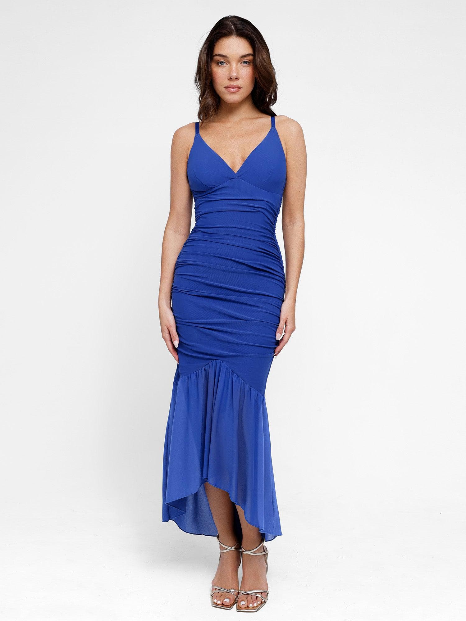 Shapewear Bluetag Cooling Ruched Mesh Bodycon Maxi Dress – Popilush®