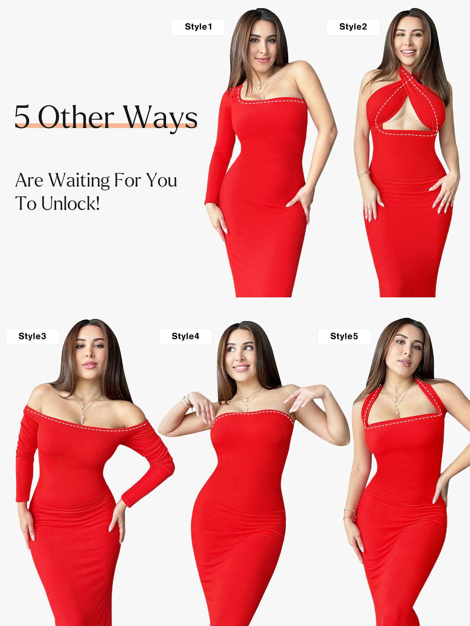 Shapewear Square Neck Long Sleeve Slimming Modal Maxi Dress – Popilush®