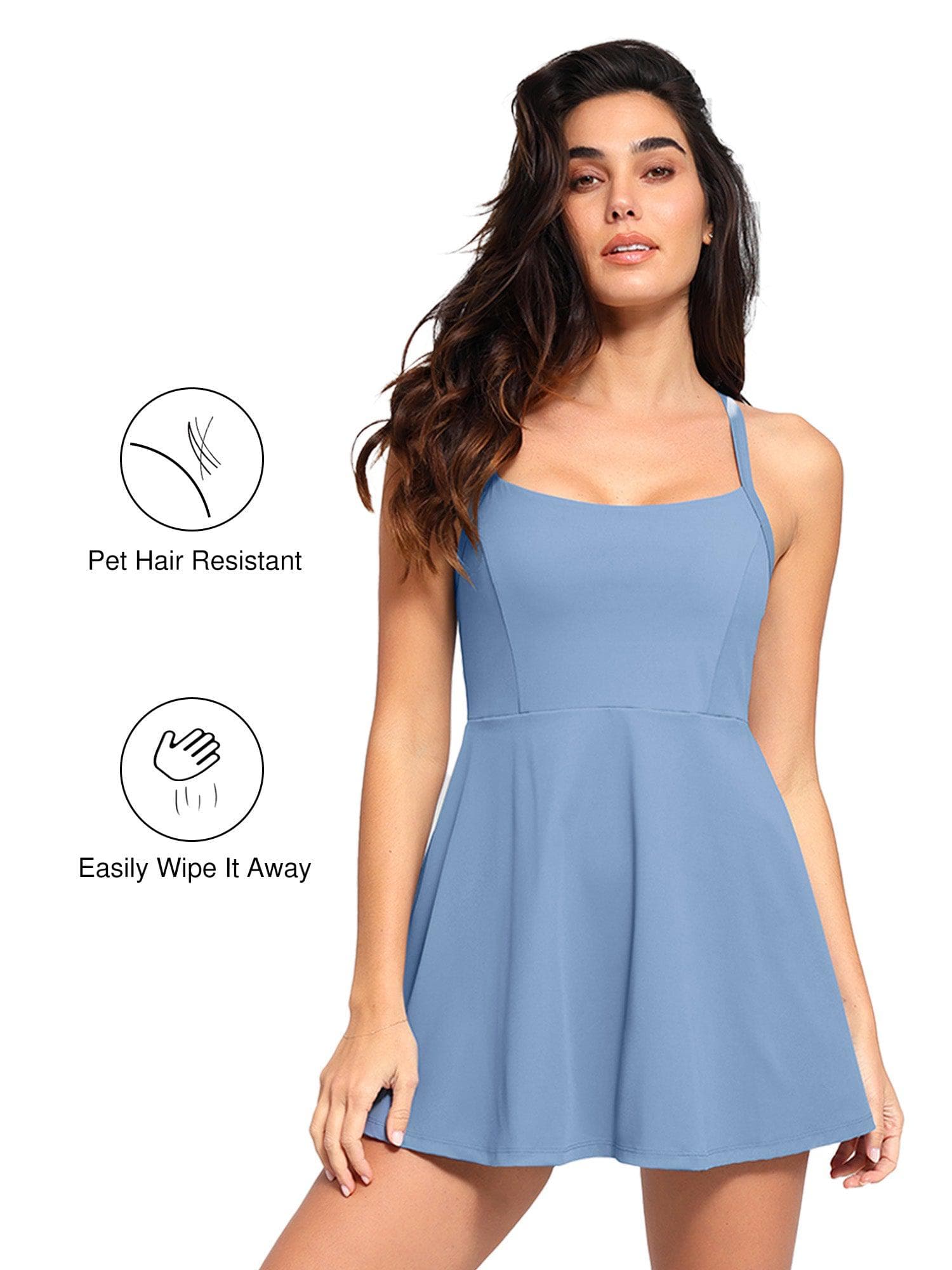 Shapewear Pet Hair Resistant Crisscross Back Workout Dress – Popilush®