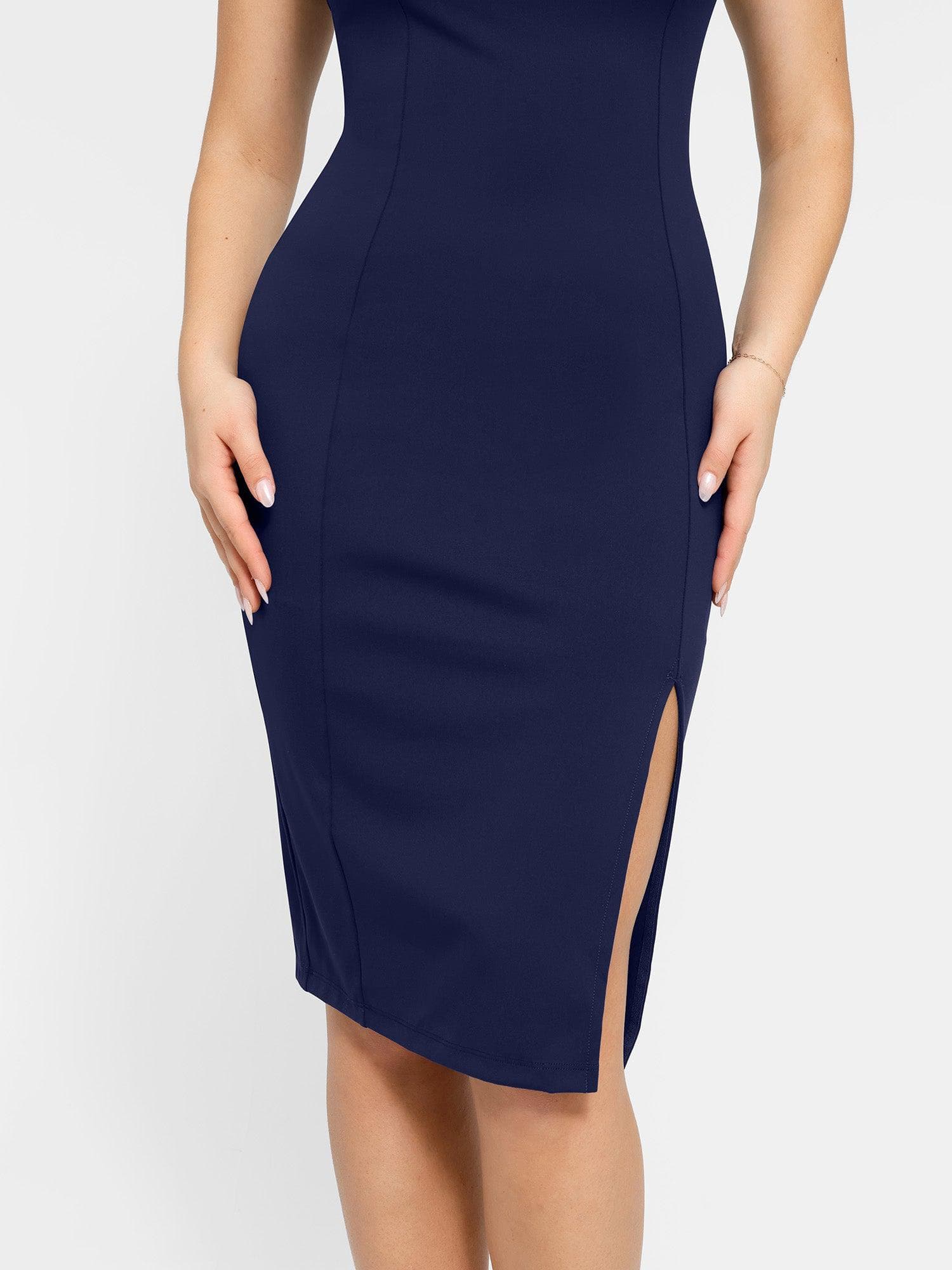 The Shapewear Dresses Workwear Square Neck Midi – Popilush®